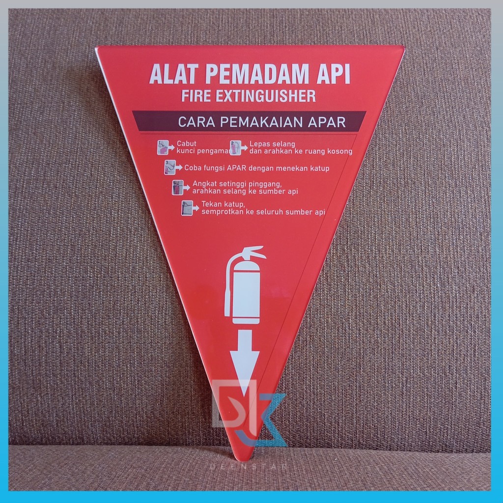 Jual Akrilik APAR , Akrilik Segitiga Cara Pemakaian APAR, Fire Extinguisher, petunjuk APAR ...