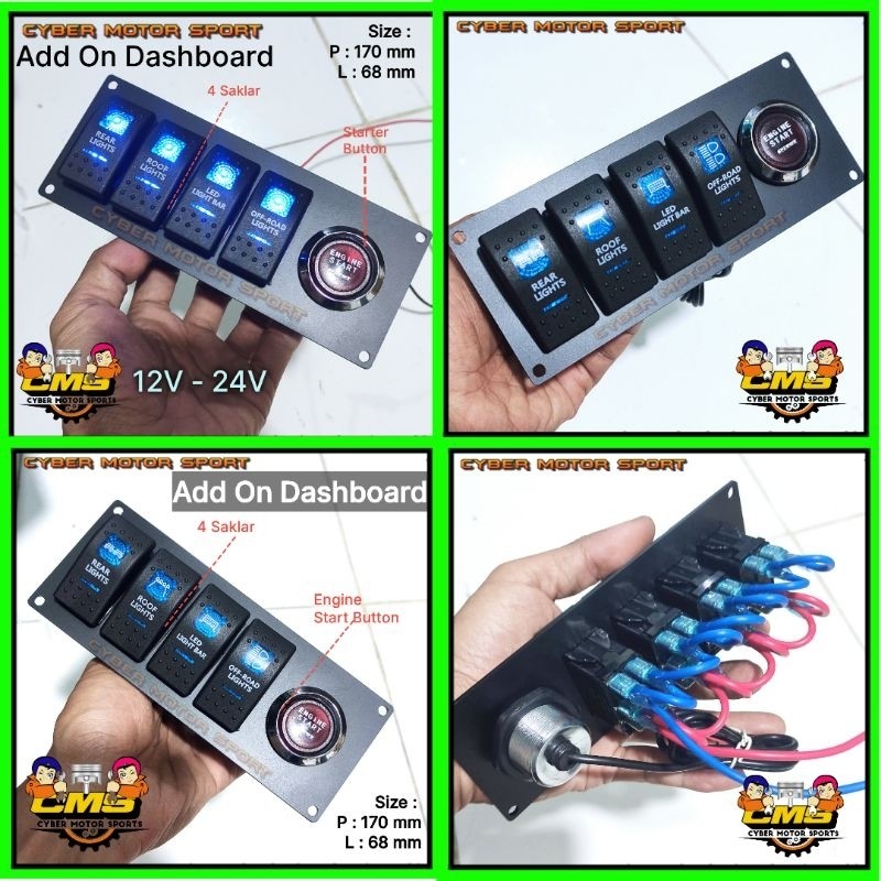 Jual Dashboard interior panel add on mobil universal . engine start ...