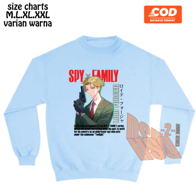 Jual SWEATER crewneck spy x family loid forger NEW ( VERSI SABLON DEPAN ...