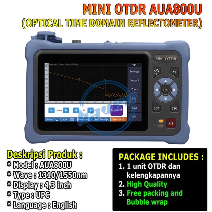 Jual Smart Mini OTDR OTDR Fiber Optic AUA800U OTDR Mini Touchscreen ...