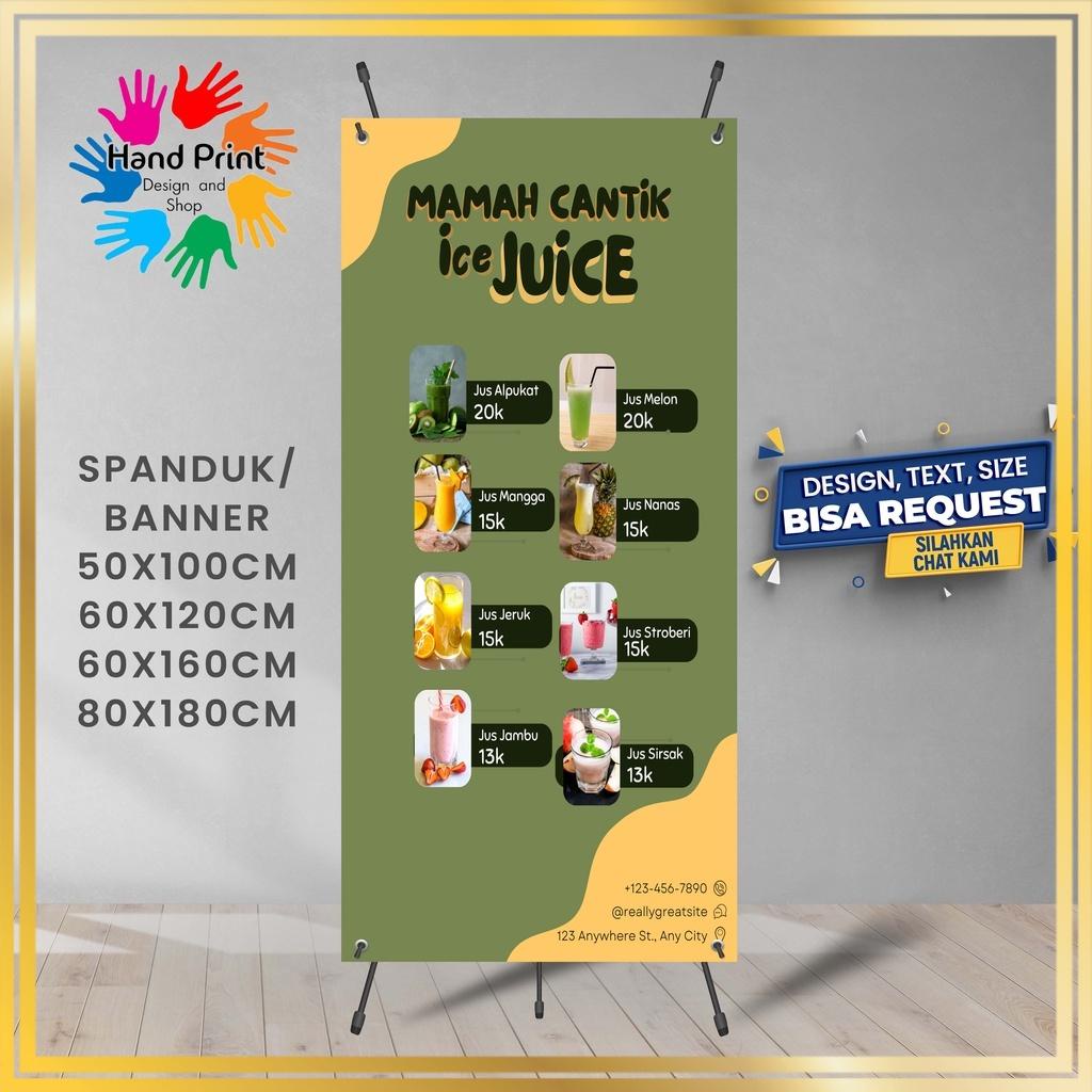 Jual SPANDUK / BANNER Jus Buah Warna Hijau Juice 60x160 CM Cocok Luar ...
