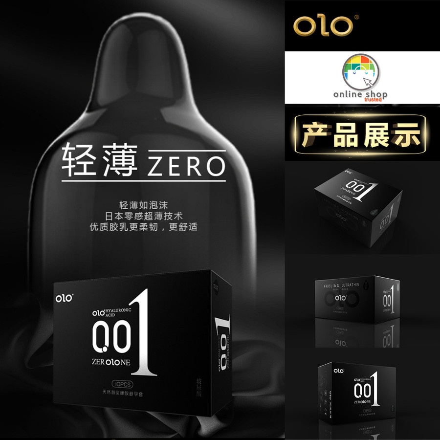Jual Condom OLO 0.01 Black kondom tipis Extra Licin 001 not sagami | Shopee Indonesia