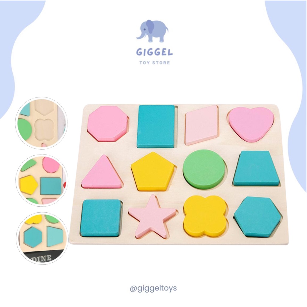 Jual [ Giggel ] Shape Chunky Puzzle / Puzzle Shape Board / Mainan ...