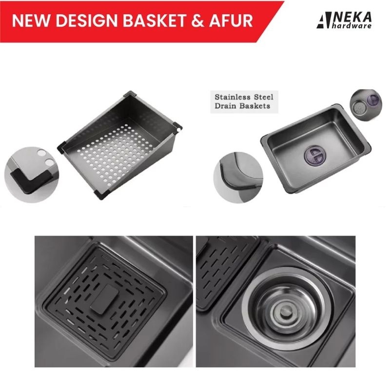 Jual Kitchen Sink 7545 Ichsan Luxury Black New Design Complate Set ...