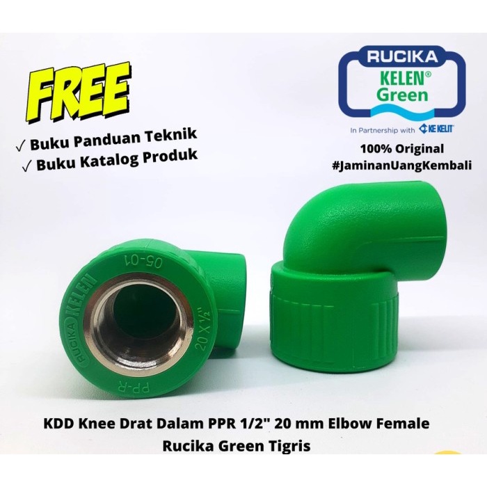 Jual KENI KNEE DRAT DALAM PPR RUCIKA TIGRIS 1/2IN 20MM HIJAU | Shopee ...