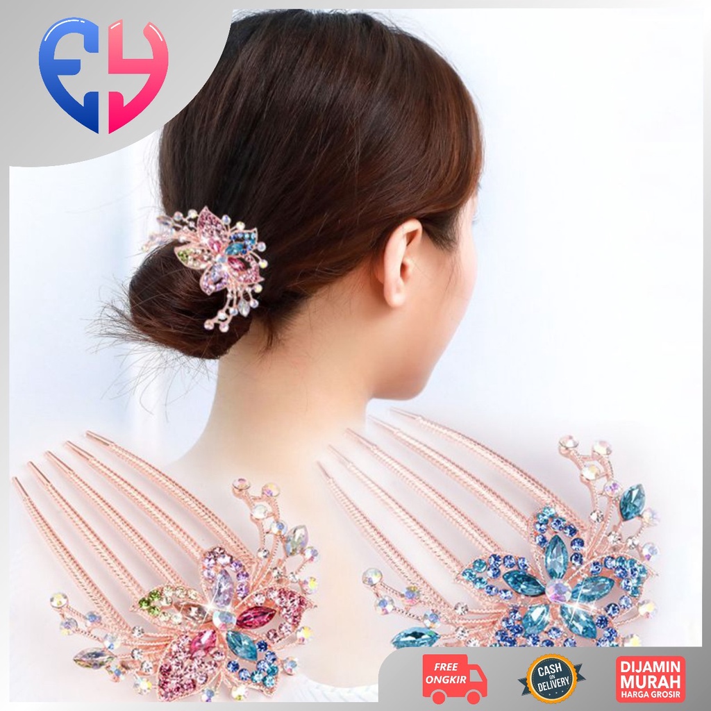 Jual EYSTOR - Sirkam Rambut Tusuk Konde Wanita Mahkota Gaya Korea ...