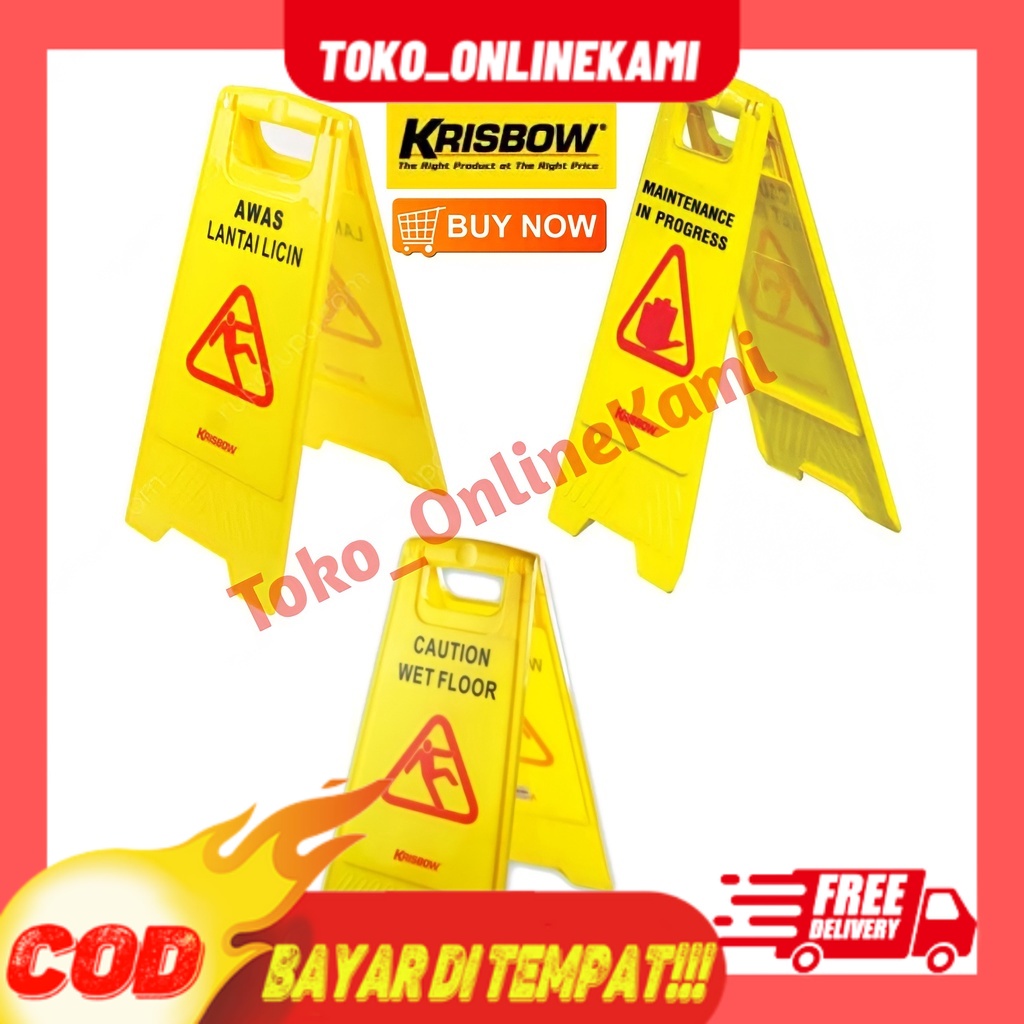 Jual KRISBOW FLOOR SIGN /Awas lantai Licin / Caution Wet Floor ...