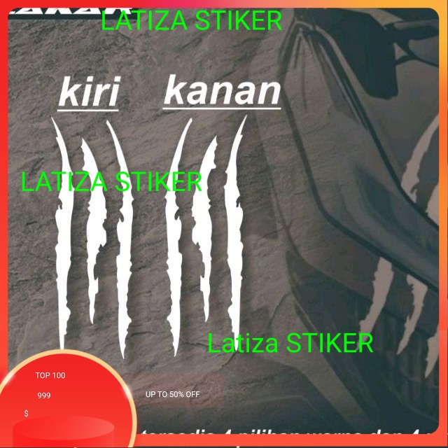Jual STIKER Cutting Sticker Cakar Monster Harimau Macan Lampu Dan Body ...
