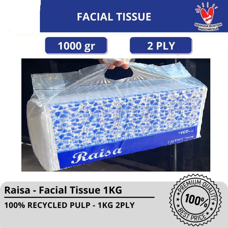 Jual Facial Tissue Tisu Tisiu raisa Wajah 1000 gr (2 Ply) | Shopee ...