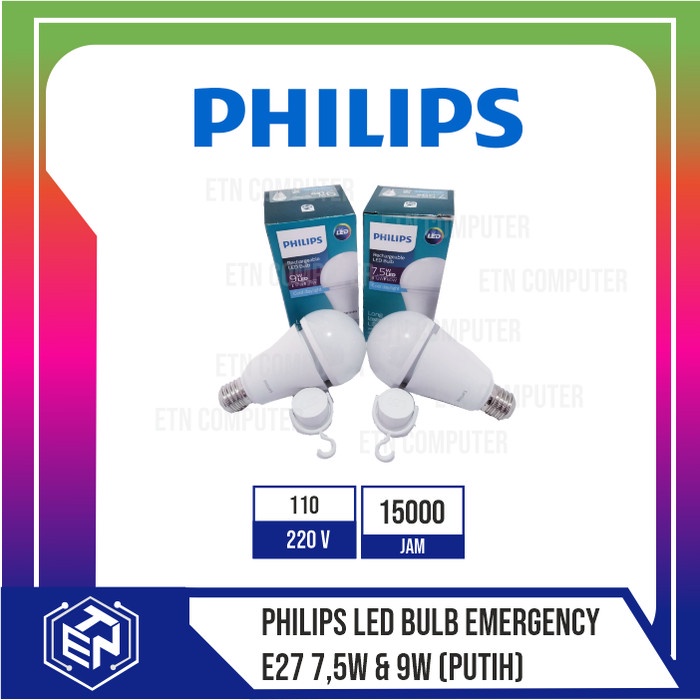 Jual Lampu LED Bulb Emergency Putih / Cool Daylight PHILIPS | Shopee Indonesia