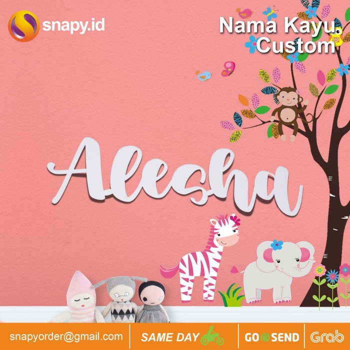 Jual Tulisan Kayu Nama | Free Custom | Huruf Kayu Backdrop Nama | Nama ...