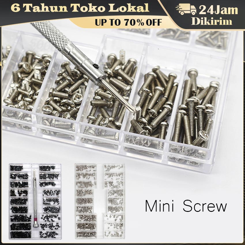 Jual Baut Screw Kecil Flat Head / Flat Head Metal Screw Kit / Skrup ...