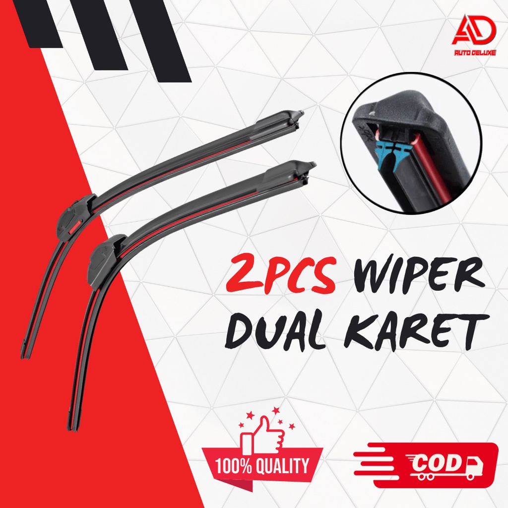 Jual 1 SET (2 BUAH) Wiper Dual Blade - Honda Civic - Wiper 2 Lapis Karet Frameless Model Karet ...