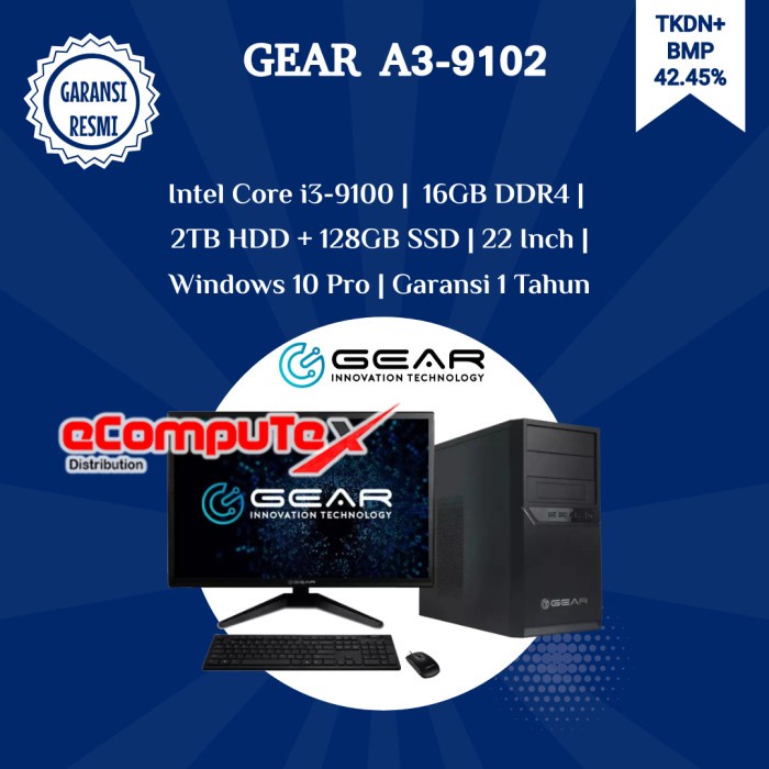 Jual PC Client Gear A3-9102 i3-9100 16GB 128GB+2TB - TKDN RESMI | Shopee Indonesia