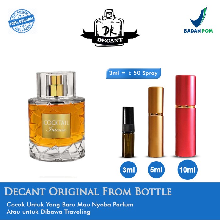 Jual DECANT Fragrance World Cocktail Intense EDP 1ml 2ml 3ml 5ml 10ml ...