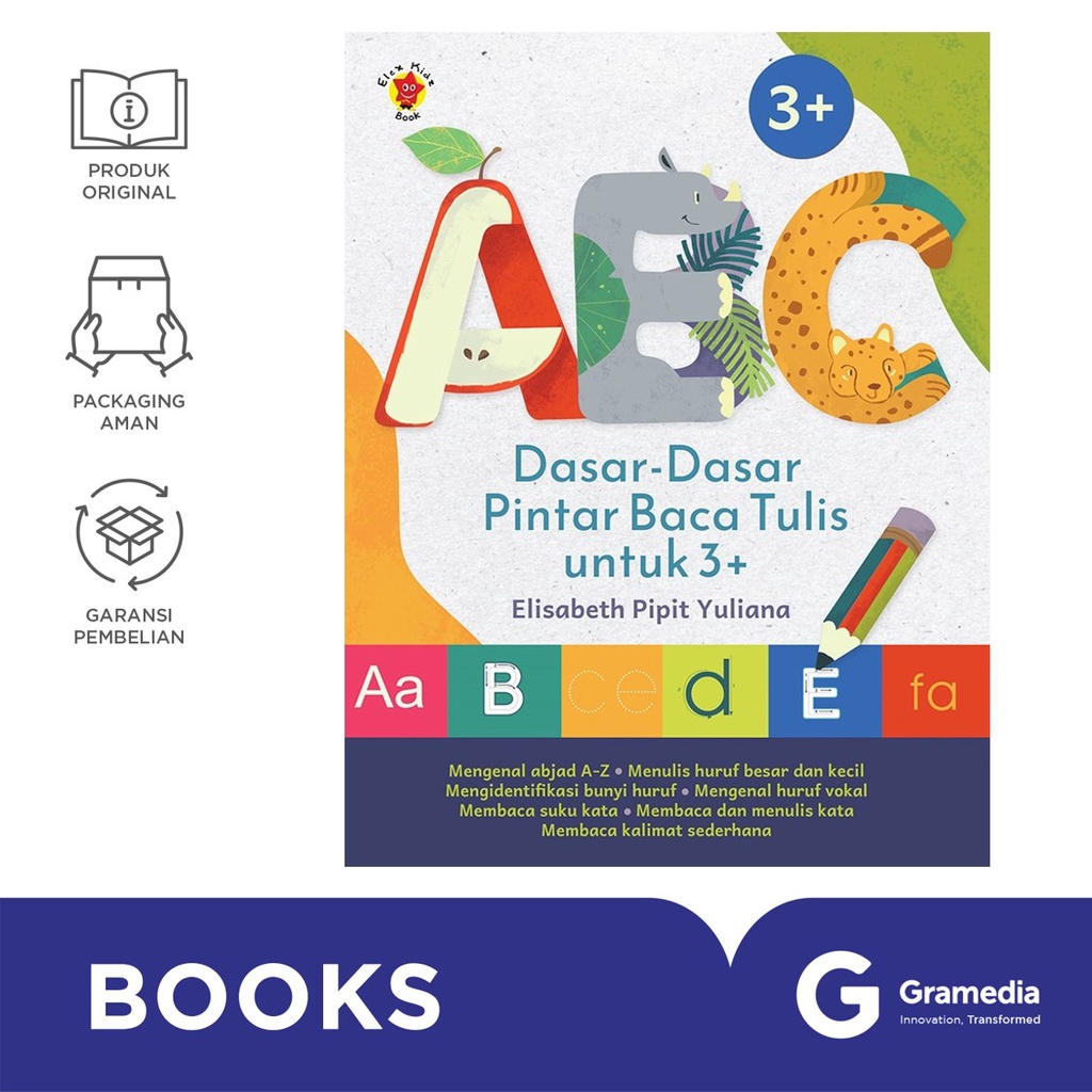 Jual ABC Dasar-Dasar Pintar Baca Tulis untuk 3+ (Elisabeth Pipit ...