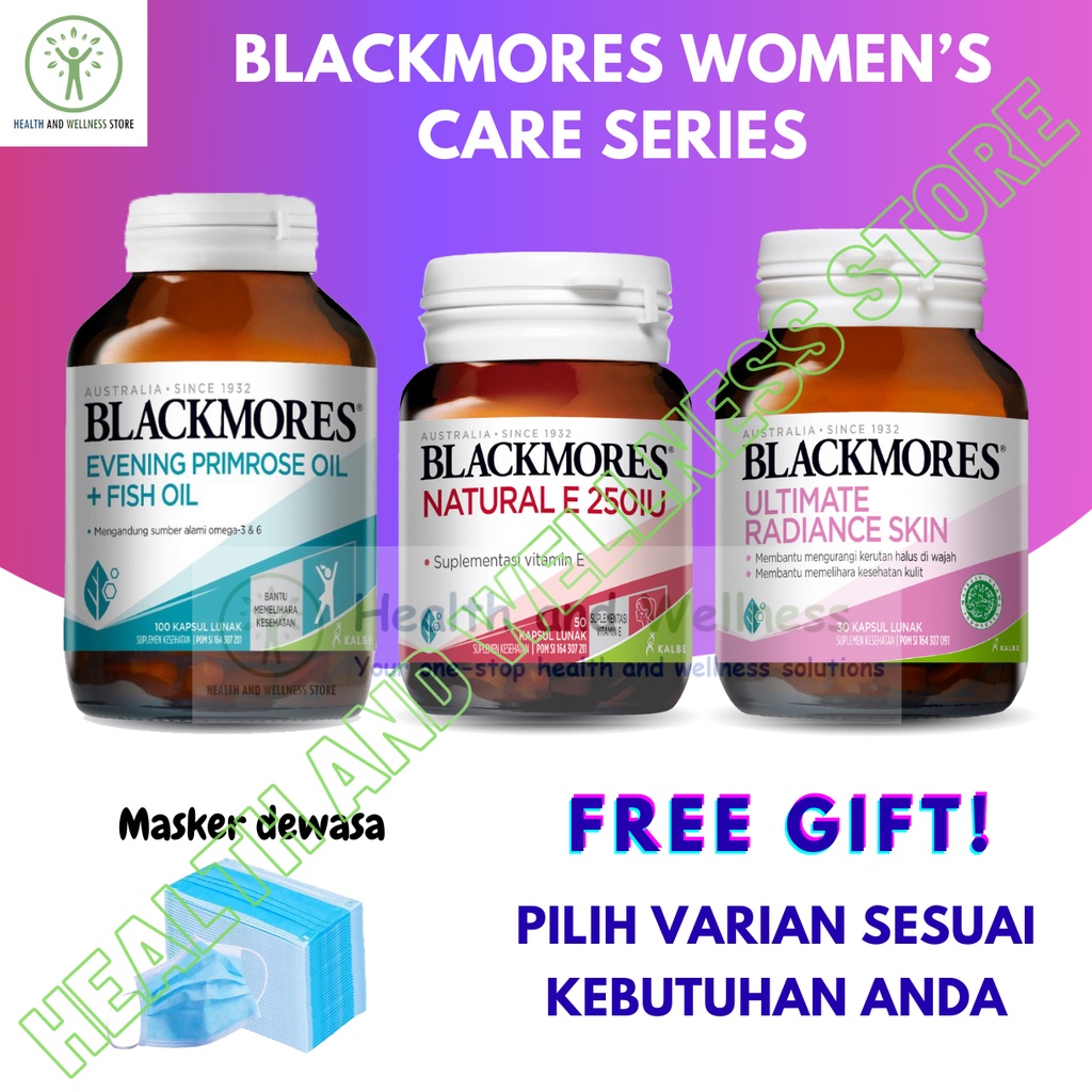 Jual Blackmores Women Care Series Evening Primrose Oil Natural Bio E ...