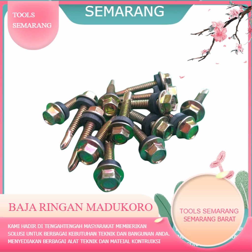 Jual BAUT ROOFING BAJA RINGAN M5 x 30 LION ROFING RUPING BAUT GALVALUM ...