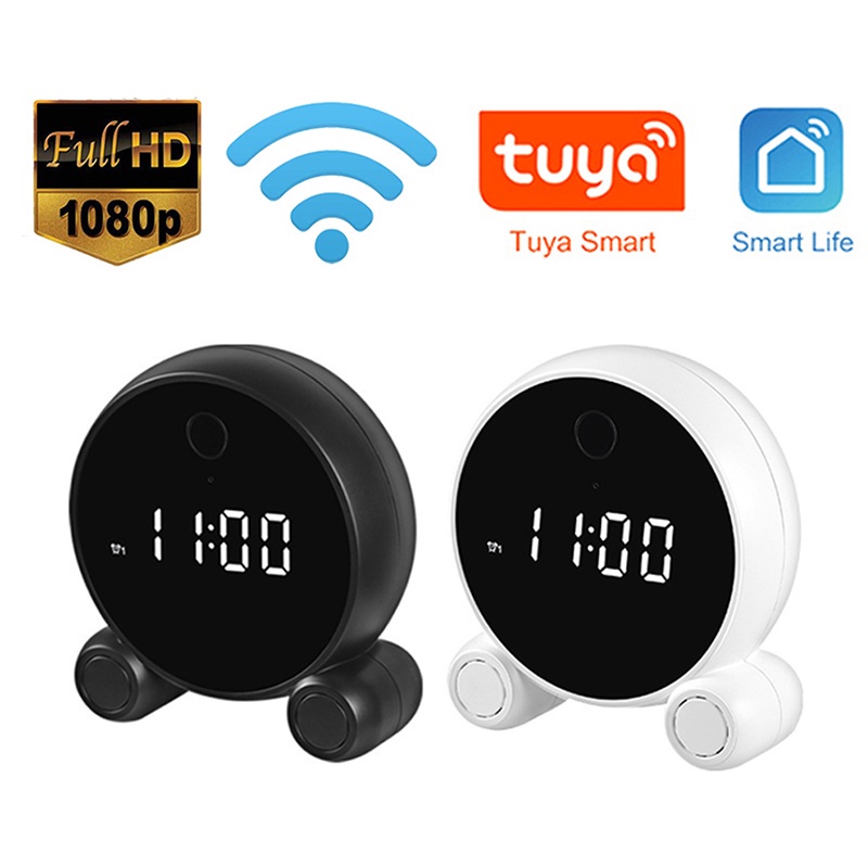 Jual TUYA CC01 Smart Clock IP Wifi Camera 1080P With Mic - Jam Meja ...