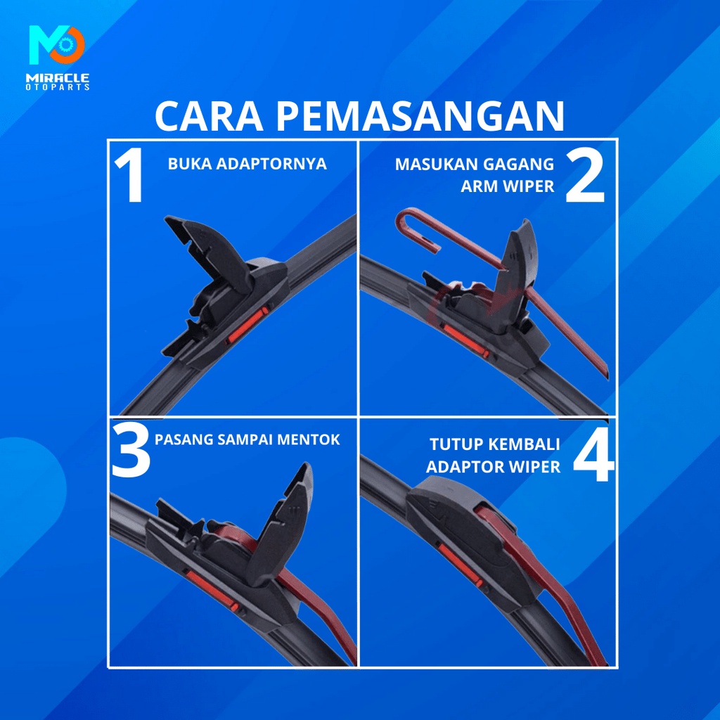 Jual Wiper Mobil Quad Blade Toyota Avanza Lama / All New Avanza / Grand New Avanza Frameless ...