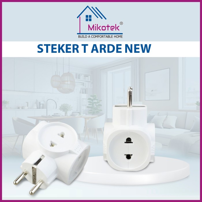 Jual Steker T Multi Mikotek / Steker T Datar 4 Lubang Colokan MT-7899K ...