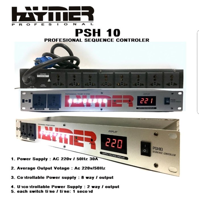 Jual POWER SEQUENCER CONTROLLER HAYMER PSH 10 / PSH10 ORIGINAL | Shopee ...
