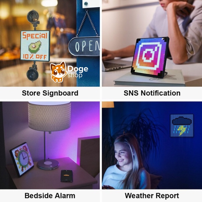 Jual Divoom Pixoo Max with car mount DIY LED Pixel Art Photo Frame alt ...