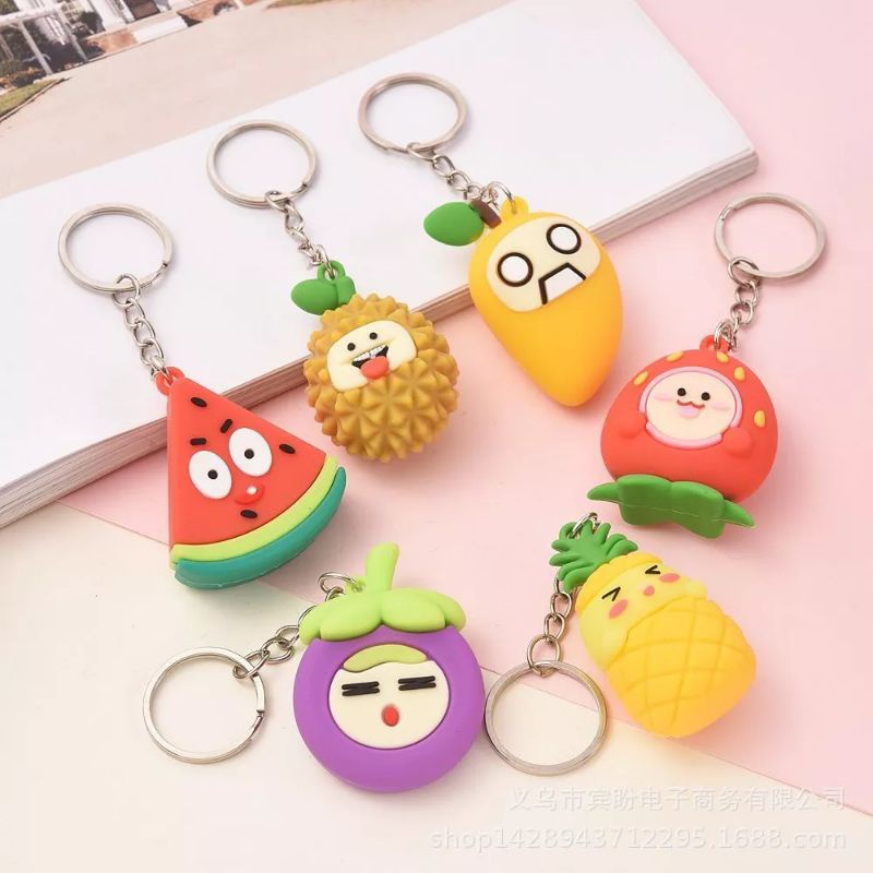 Jual Gantungan Kunci Karakter Buah Lucu / Keychain Buah Muka Imut Souvenir | Shopee Indonesia