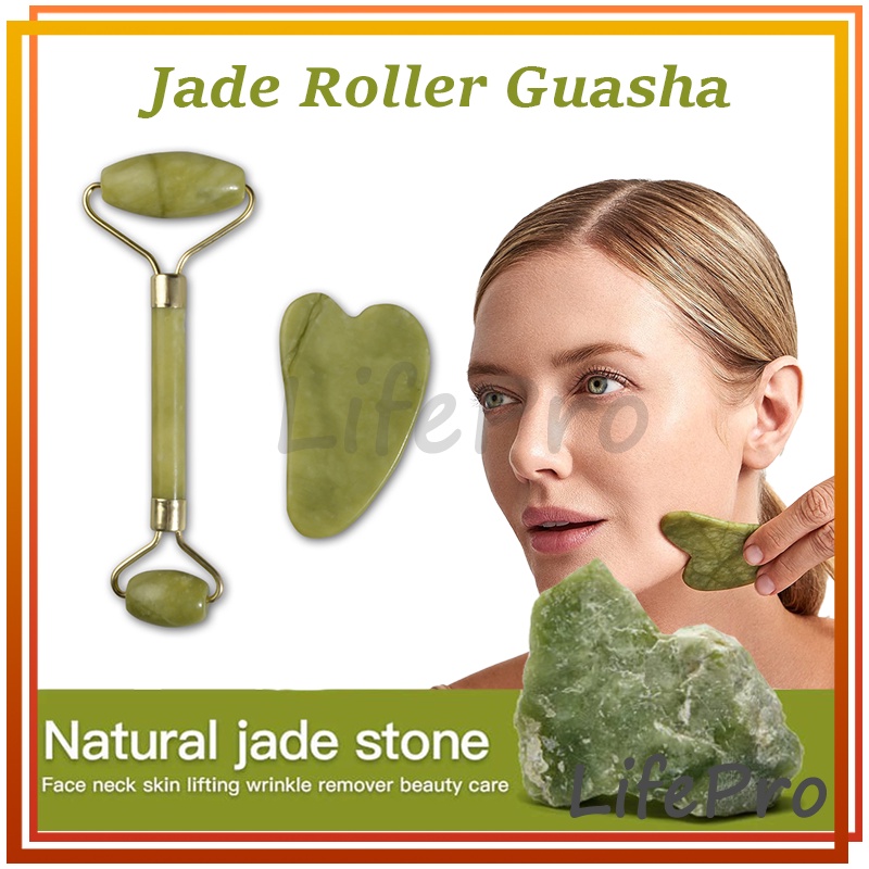 Jual ALAT PIJAT WAJAH / Face Massager / Jade Roller Guasha 2in1 / Alat ...