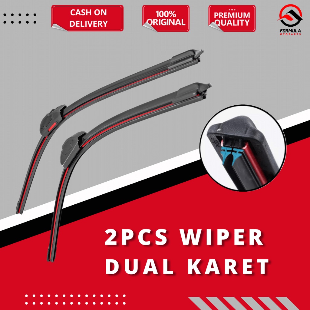 Jual Wiper Dual Blade Toyota Kijang Kapsul Wiper Mobil 2 Lapis Karet Frameless Model Karet Ganda ...