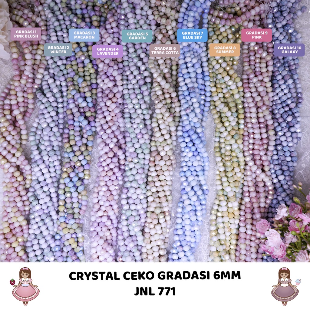 Jual Code 771 Manik Crystal Ceko Gradasi warna pastel 6mm | Shopee ...