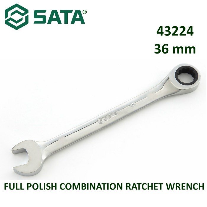 Jual SATA Kunci Ring Pas 36 mm 43224 Full Polish Comb. Ratchet Wrench ...