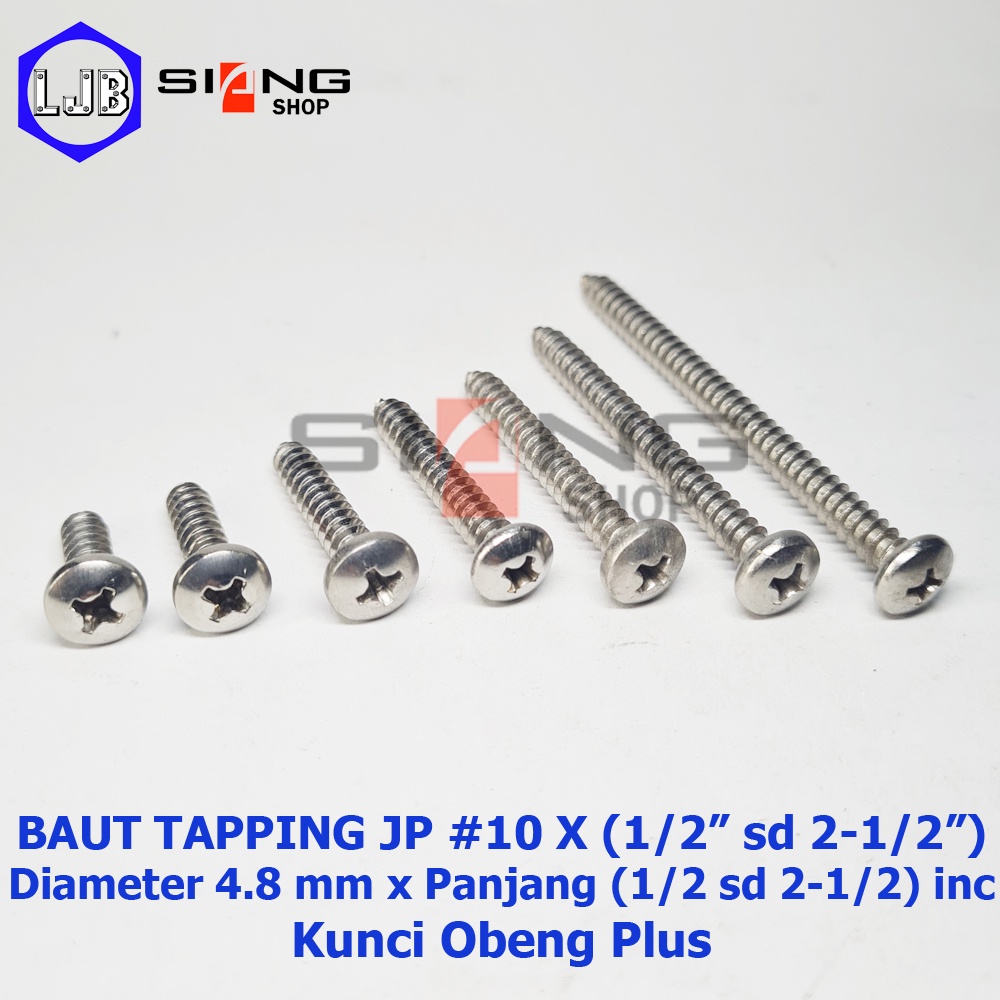 Jual Baut Stainless JP #10 Sekrup Tapping Screw | Shopee Indonesia