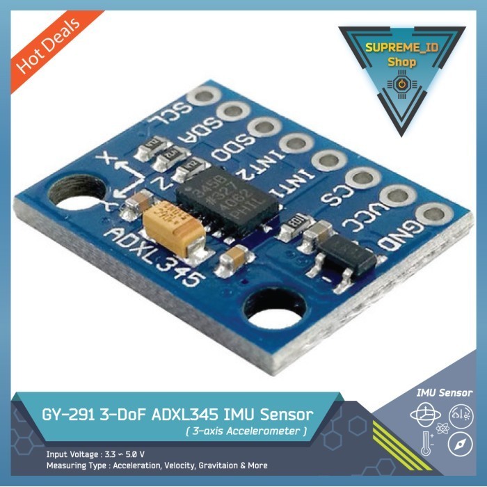 Jual GY-291 3-DoF ADXL345 IMU Sensor (High Resolution 3-axis ...
