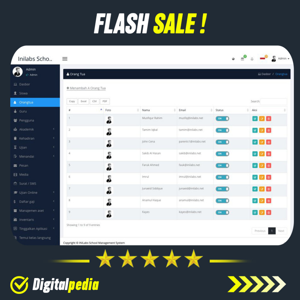 Jual Source Code Software LMS SIKAD Sekolah Lengkap Inilabs Full PHP CI ...