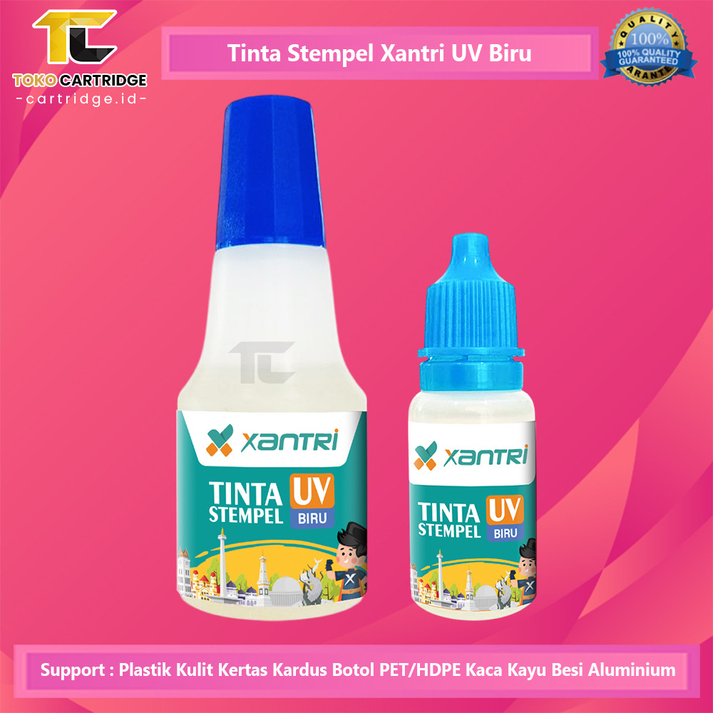 Jual Tinta Stempel UV Xantri Original Blue 25ml 10ml Waterproof Secure ...