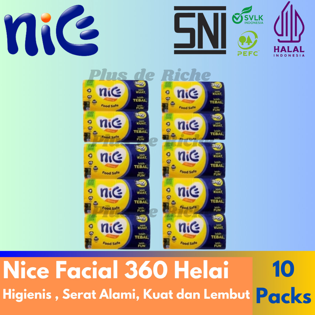 Jual ( 10 pcs ) paket tissue nice 360 helai packingan kemasan baru isi ...