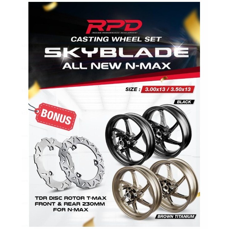 Jual Velg Bintang RPD Yamaha all New Nmax Skyblade 300 ring 13 350 ...