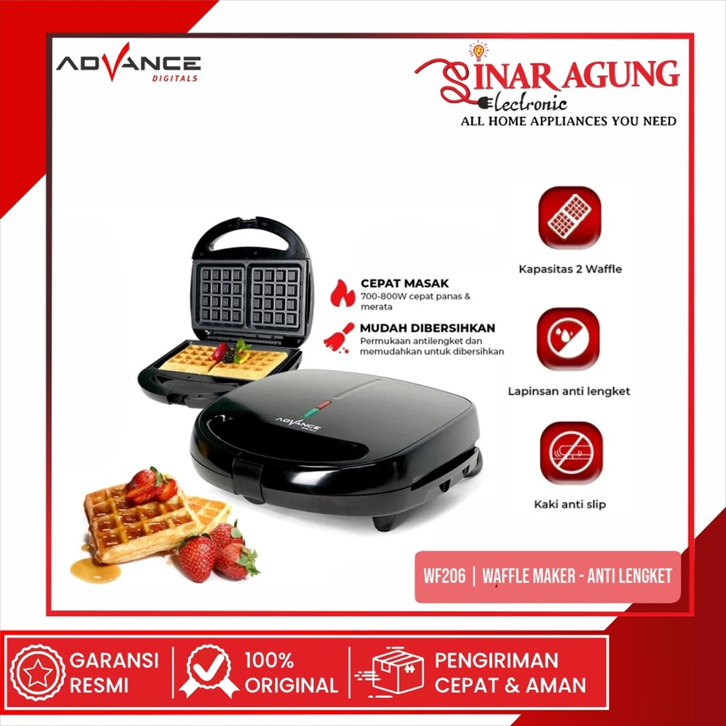 Jual ADVANCE WF-206 / WF206 WAFFLE MAKER PEMANGGANG ROTI WAFFLE 2 LAPIS ...