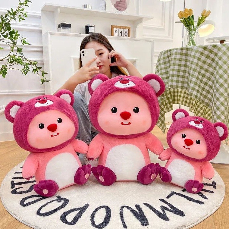 Jual Boneka Loopy Kostum Lotso Ukuran 30cm Bahan Yelvo Halus Berstandar ...
