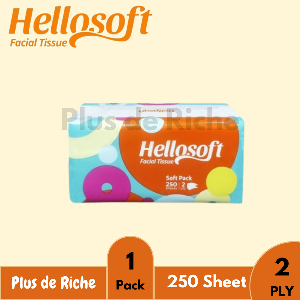 Jual Tissue Hellosoft 250 sheet - Tissue Muka - Tissue 500 helai ...