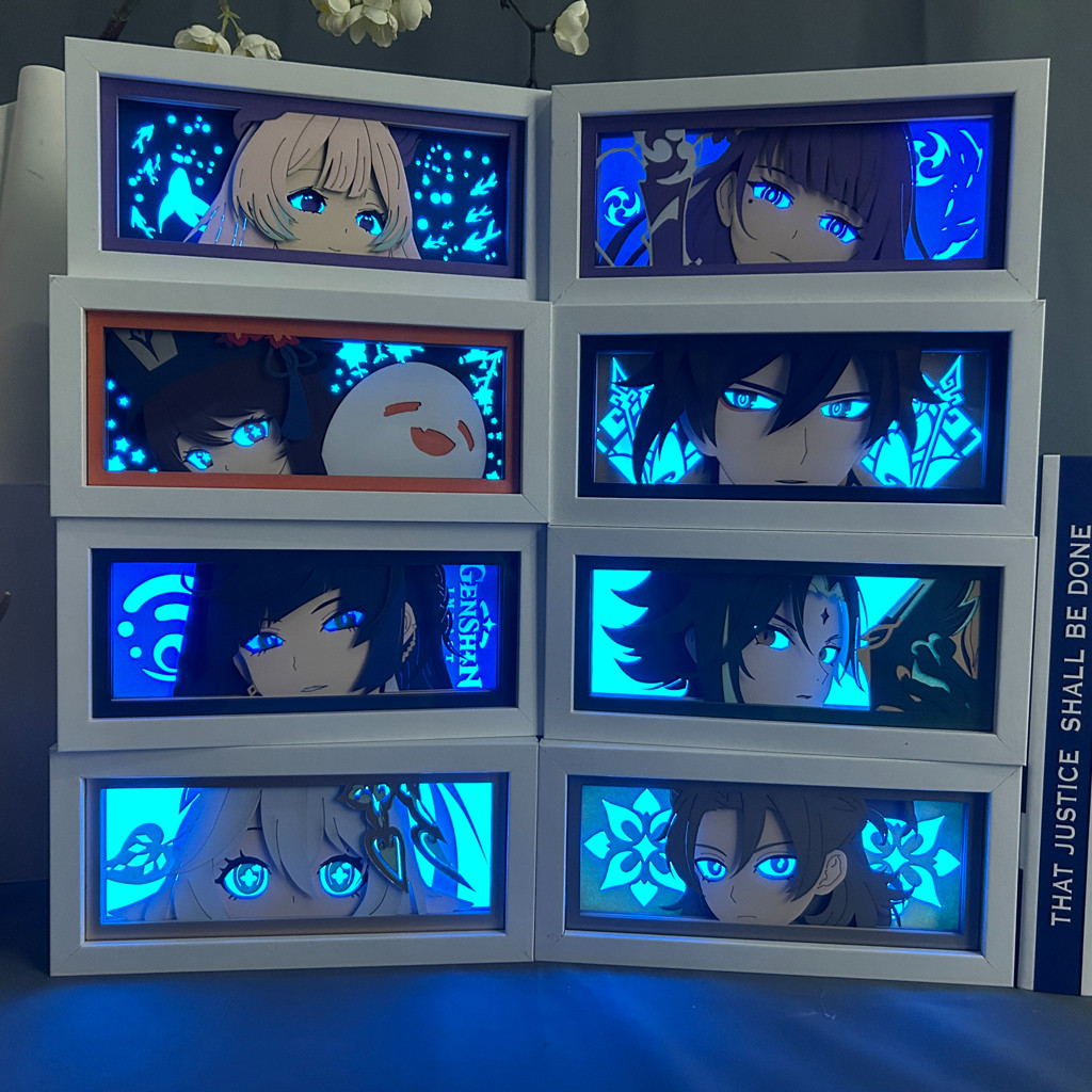 Jual Game Light Box Genshin Impact Xiao Figure for Bedroom Decor Led ...