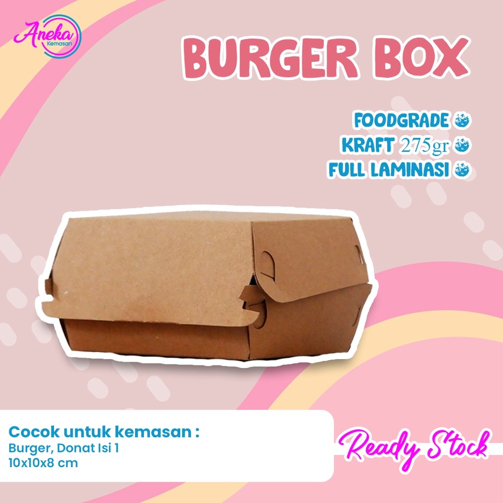 Jual (PER 1 PCS) Burger Box Kemasan Kentang Goreng Dimsum Packaging ...