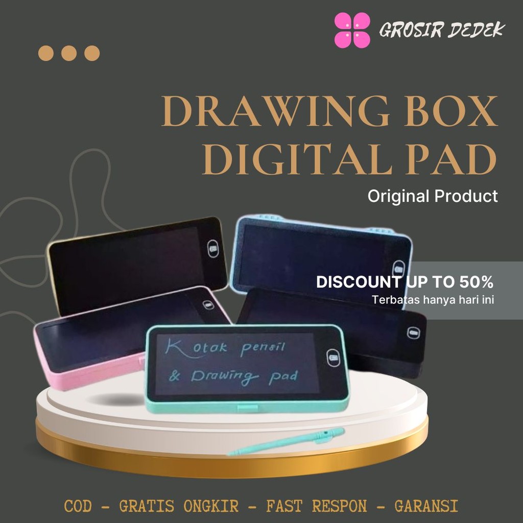 Jual Kotak Pensil Drawing Box LCD Papan Coret Kreatif Anak Dengan ...
