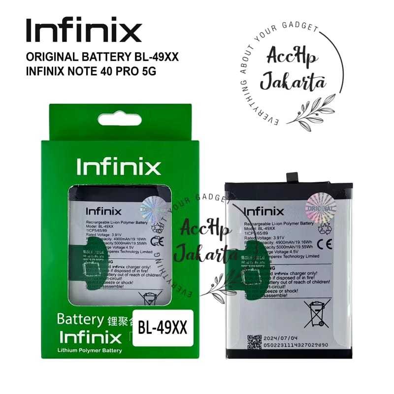 Jual BATTERY BATU BATRE BATRAI BATERAI Infinix Note 40 / Note 40 Pro 5G ...