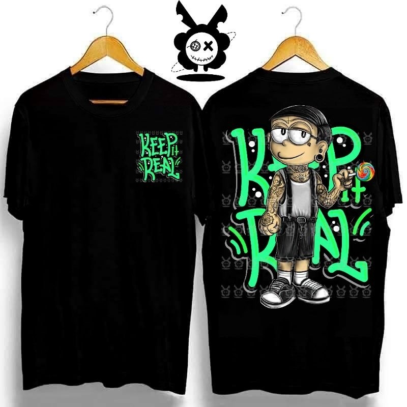 Jual T-SHRIT KAOS CLASIC GAMBAR DEPAN BLAKANG KEEP REAL | Shopee Indonesia