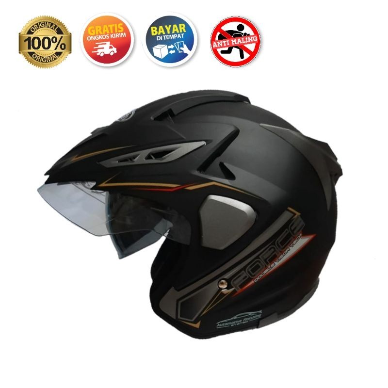 Jual Helm Antimaling SNI Pria Dewasa Double Visor FORCE F02 Smartlock ...