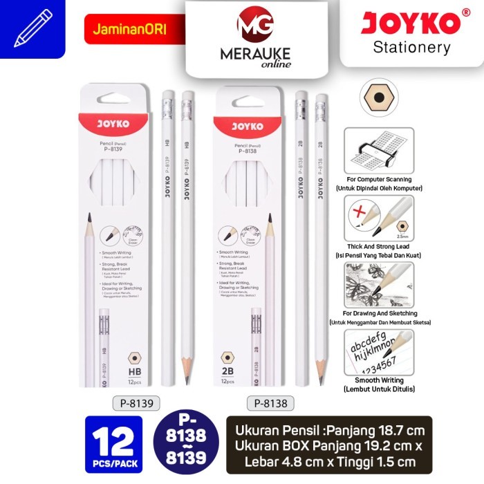 Jual Joyko Pencil Pensil P 8138 dan 8139 1 BOX 12 PCS | Shopee Indonesia