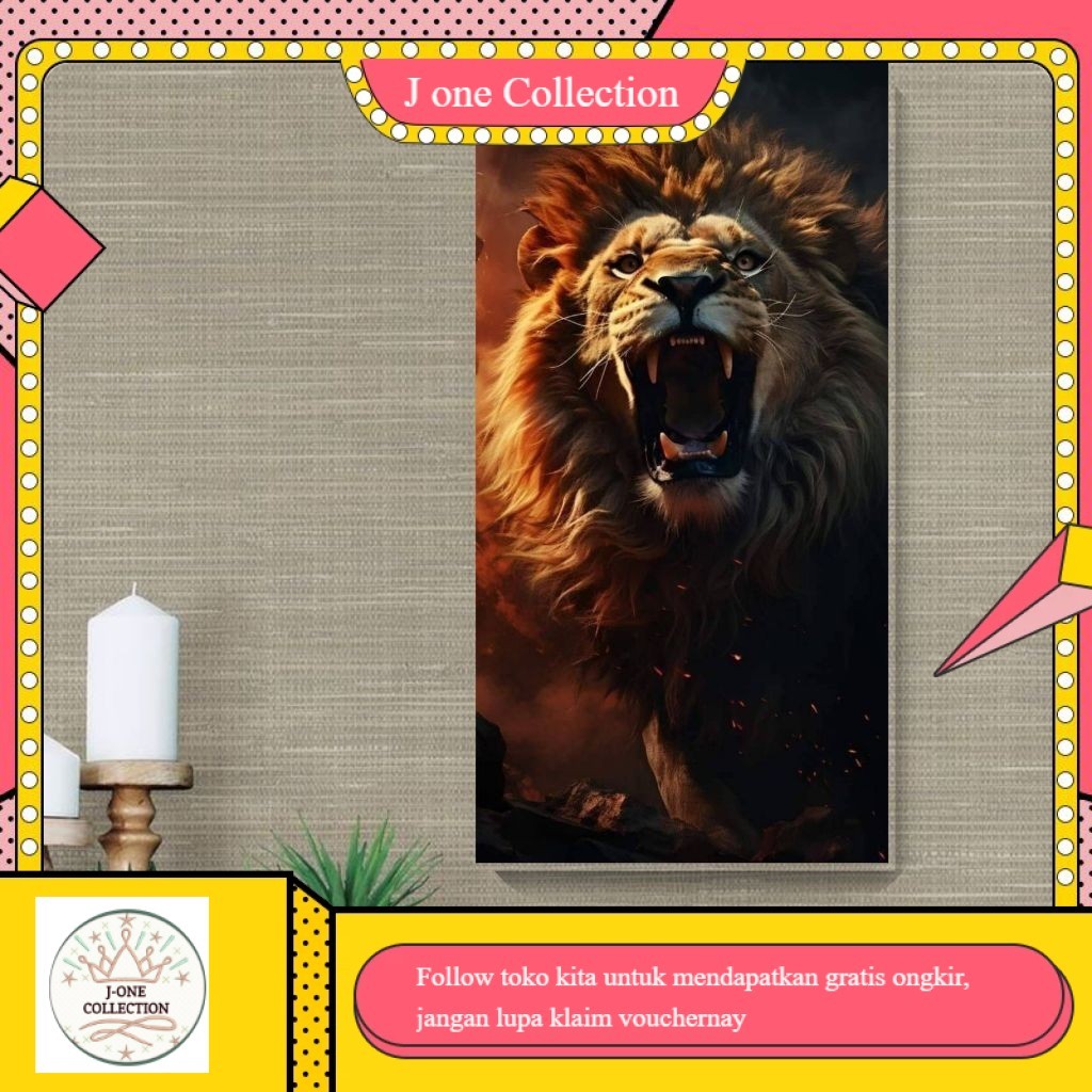Jual Viral/Hiasan dinding lion painting/dekorasi rumah minimalis ...