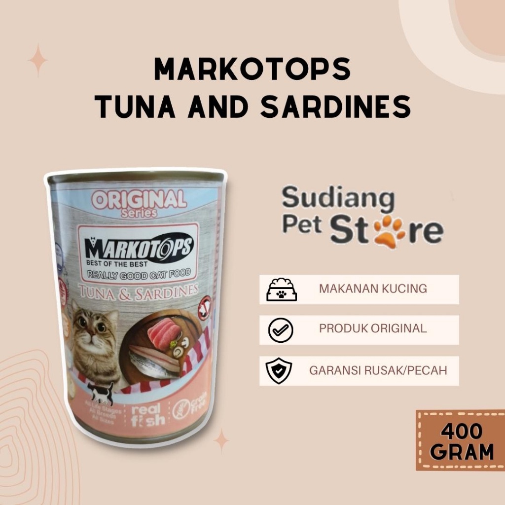 Jual Makanan Basah Kaleng Kucing Dewasa Markotops Adult Tuna Sardine ...